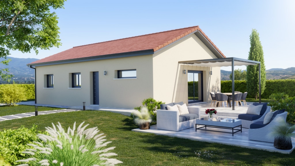 Maison de plain-pied moderne et provençale : Modèle MC71